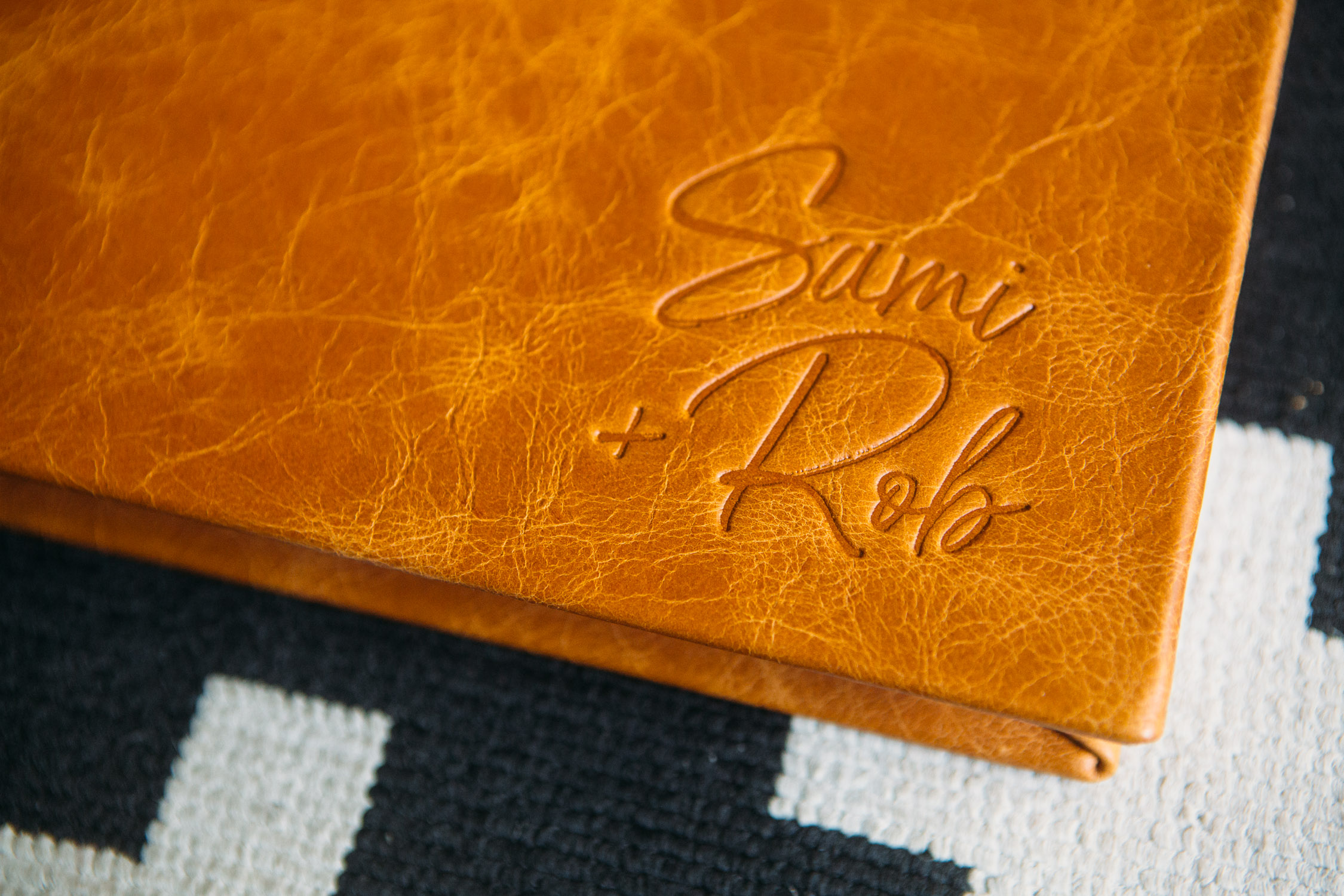 10" x 10" Maple Rustic Leather Album with blind emboss | visionart