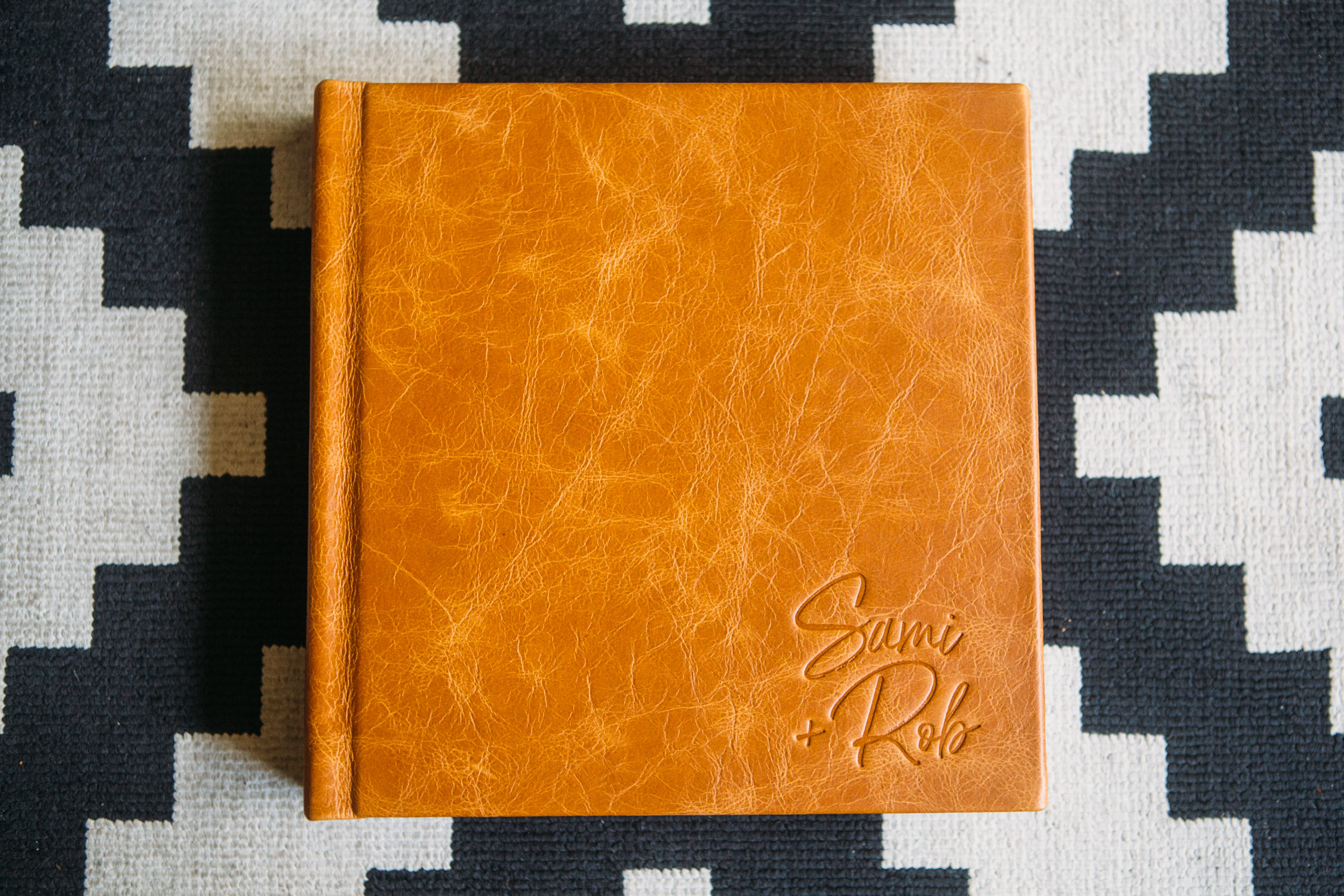 10" x 10" Maple Rustic Leather Album with blind emboss | visionart