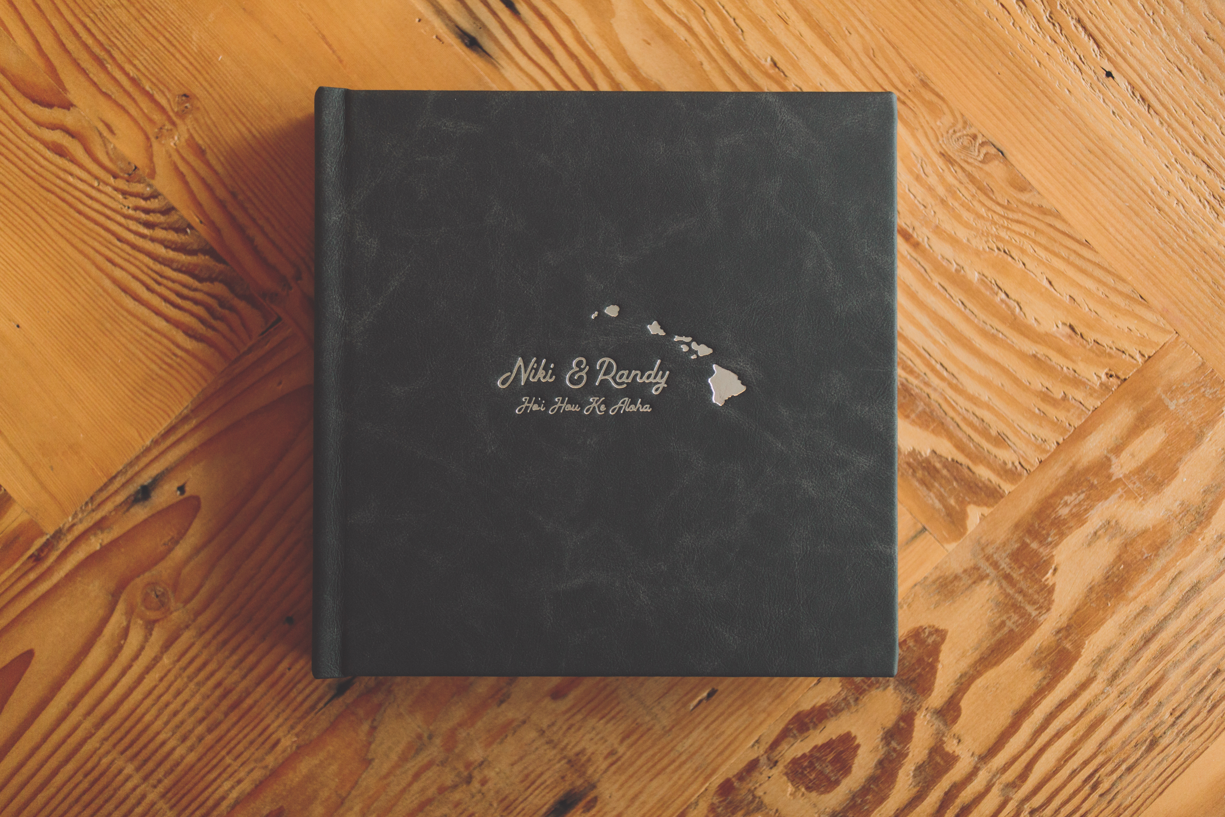 Rustic Leather Onyx Album with Silver Deboss | visionart