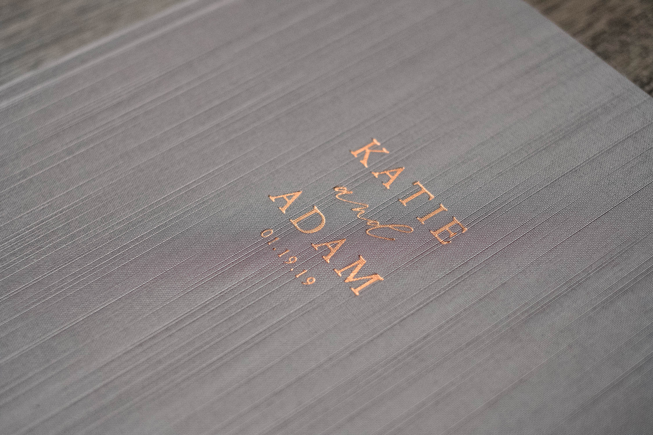 Seattle Engagement Guestbook - Asahi Graphite with Rose Gold Debossing ...