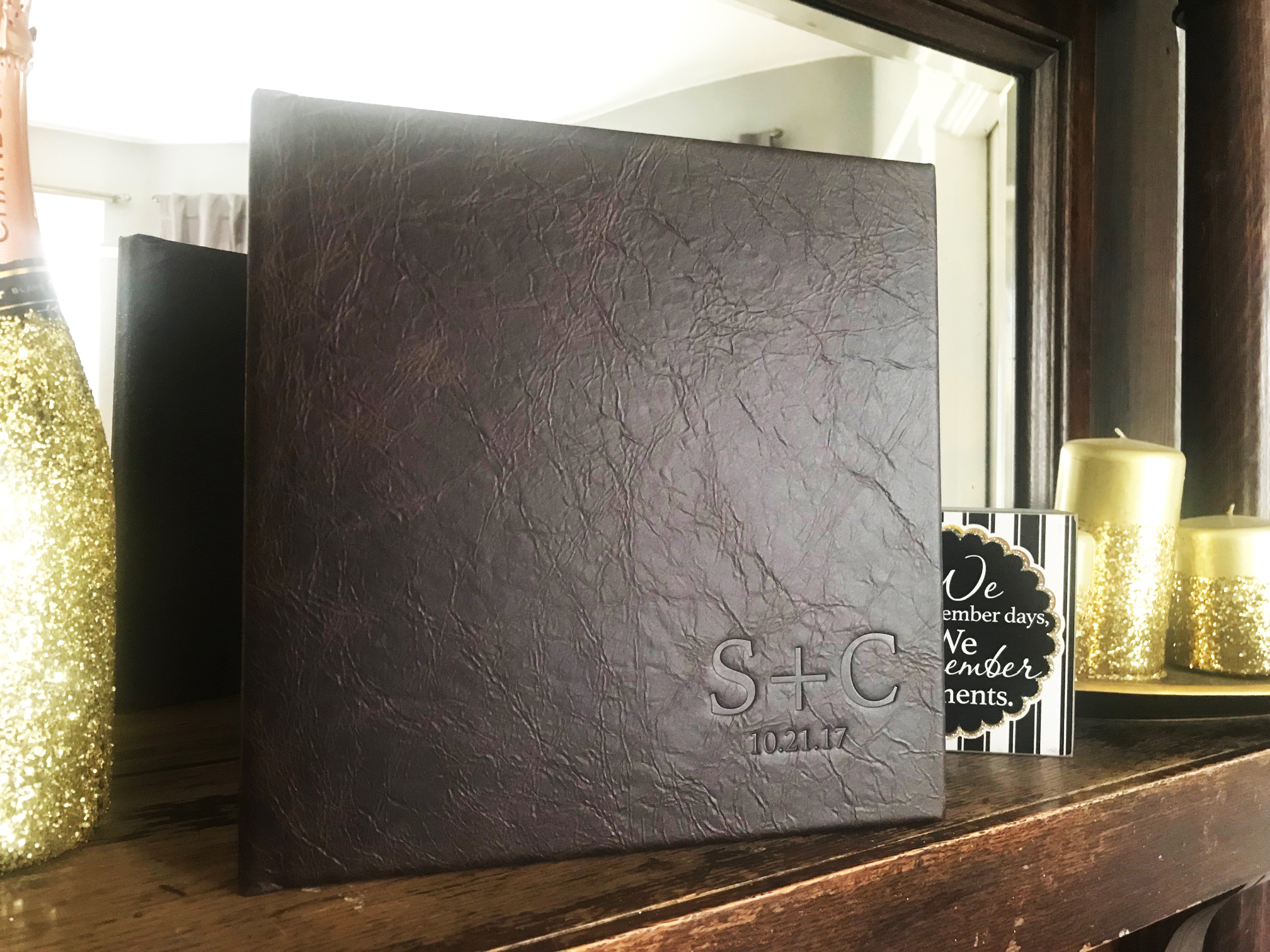 10x10 Original with Rustic Leather Engagement Book | visionart