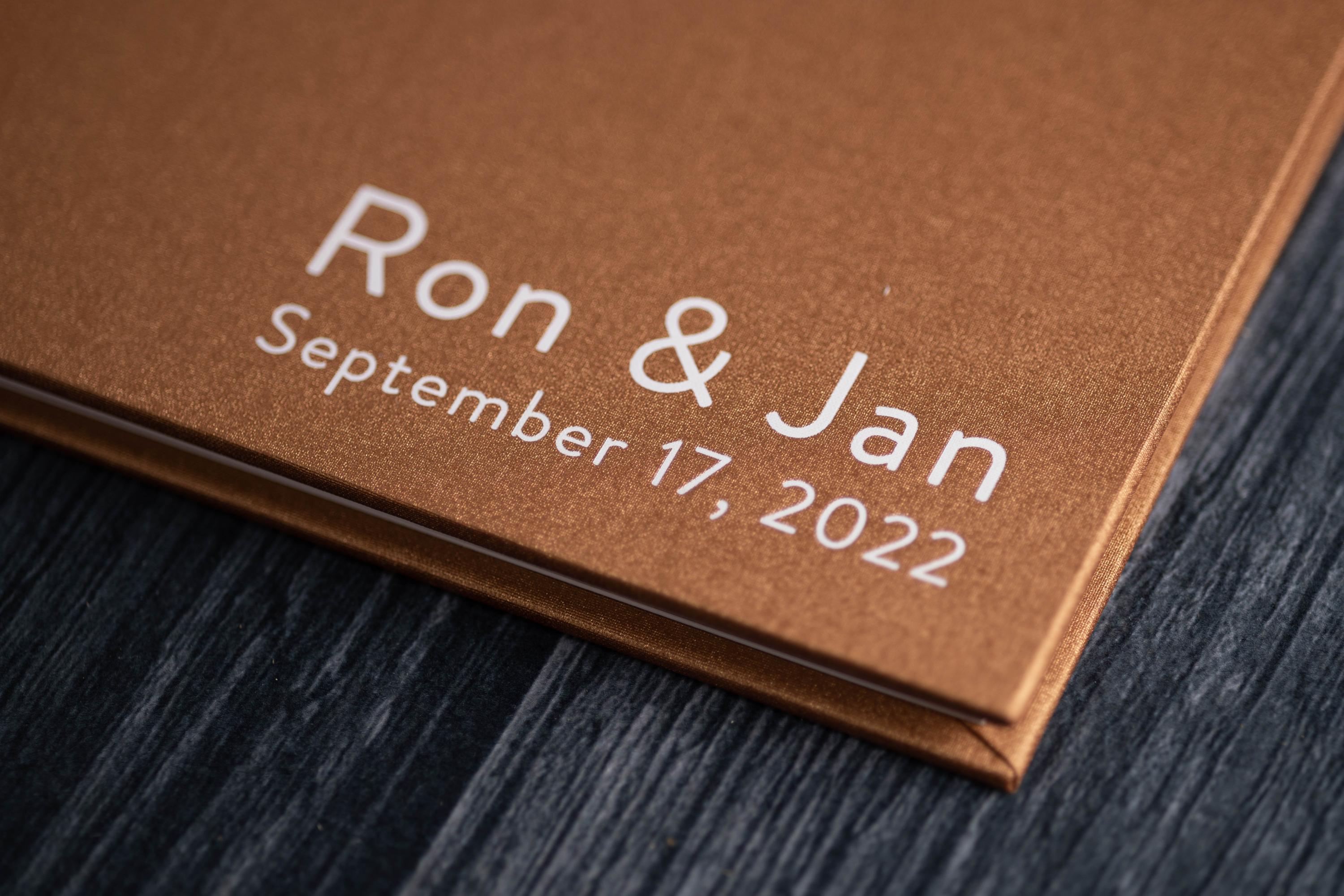 10x10 Copper Sprinkles Book Cloth Album with Custom Debossing | visionart