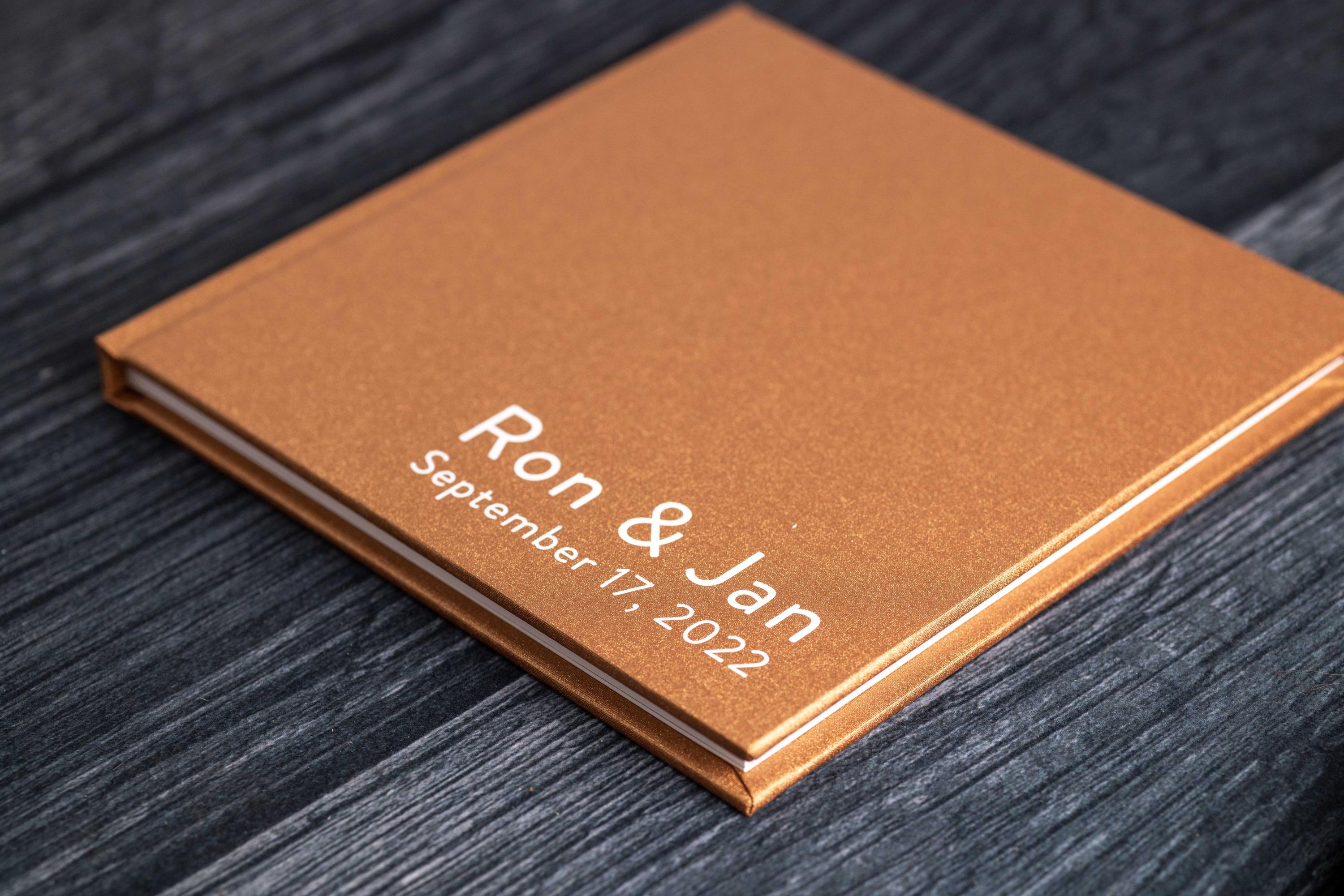 10x10 Copper Sprinkles Book Cloth Album with Custom Debossing | visionart