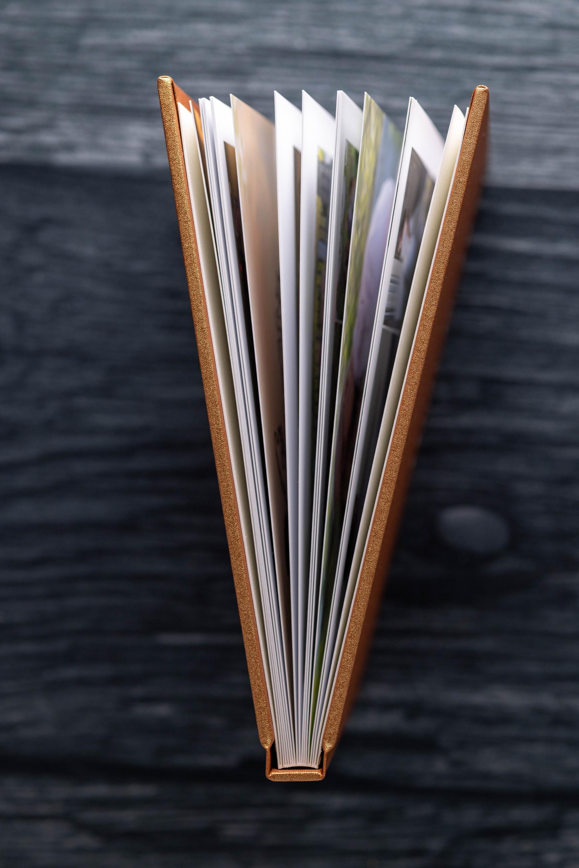 10x10 Copper Sprinkles Book Cloth Album with Custom Debossing | visionart