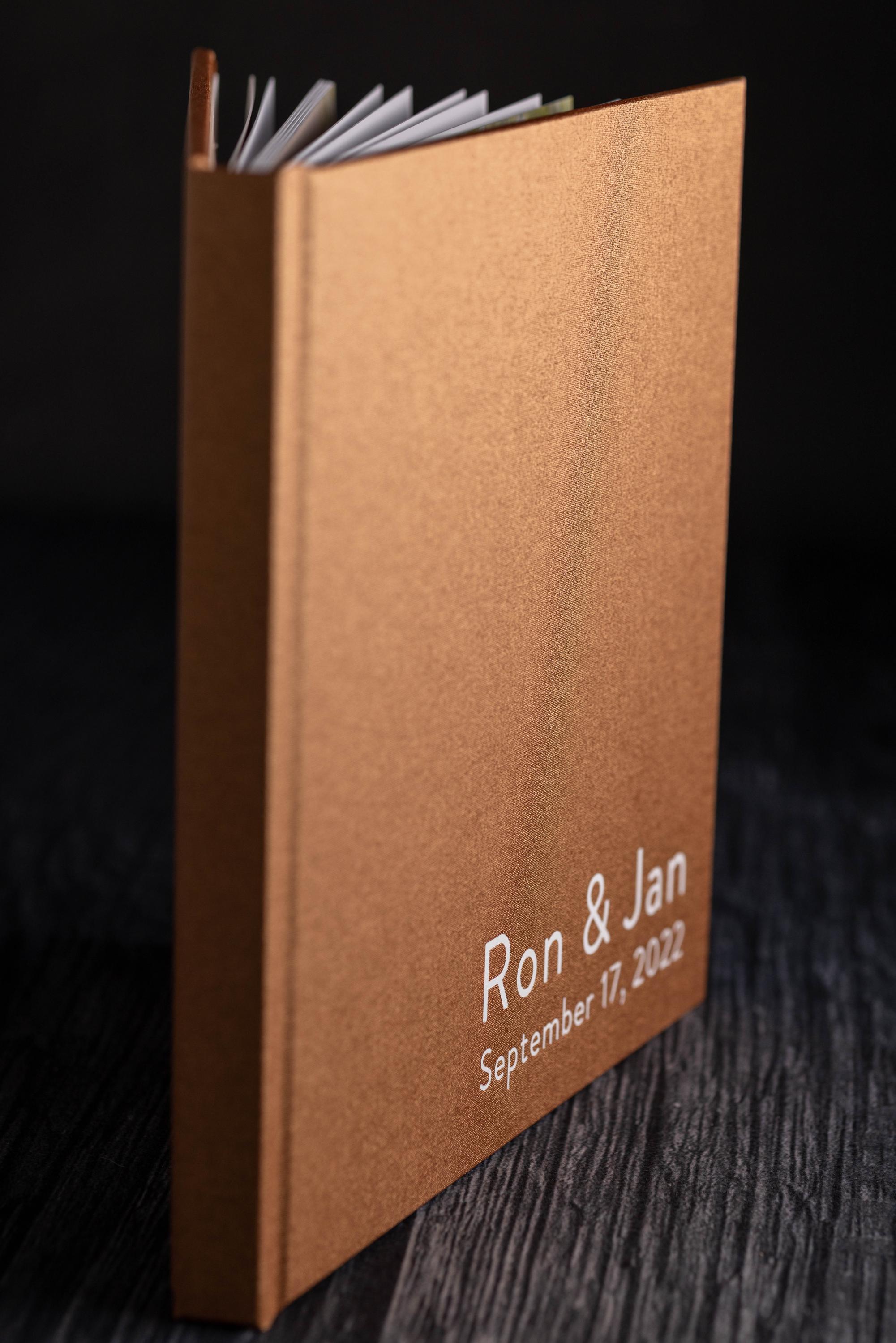 10x10 Copper Sprinkles Book Cloth Album with Custom Debossing | visionart
