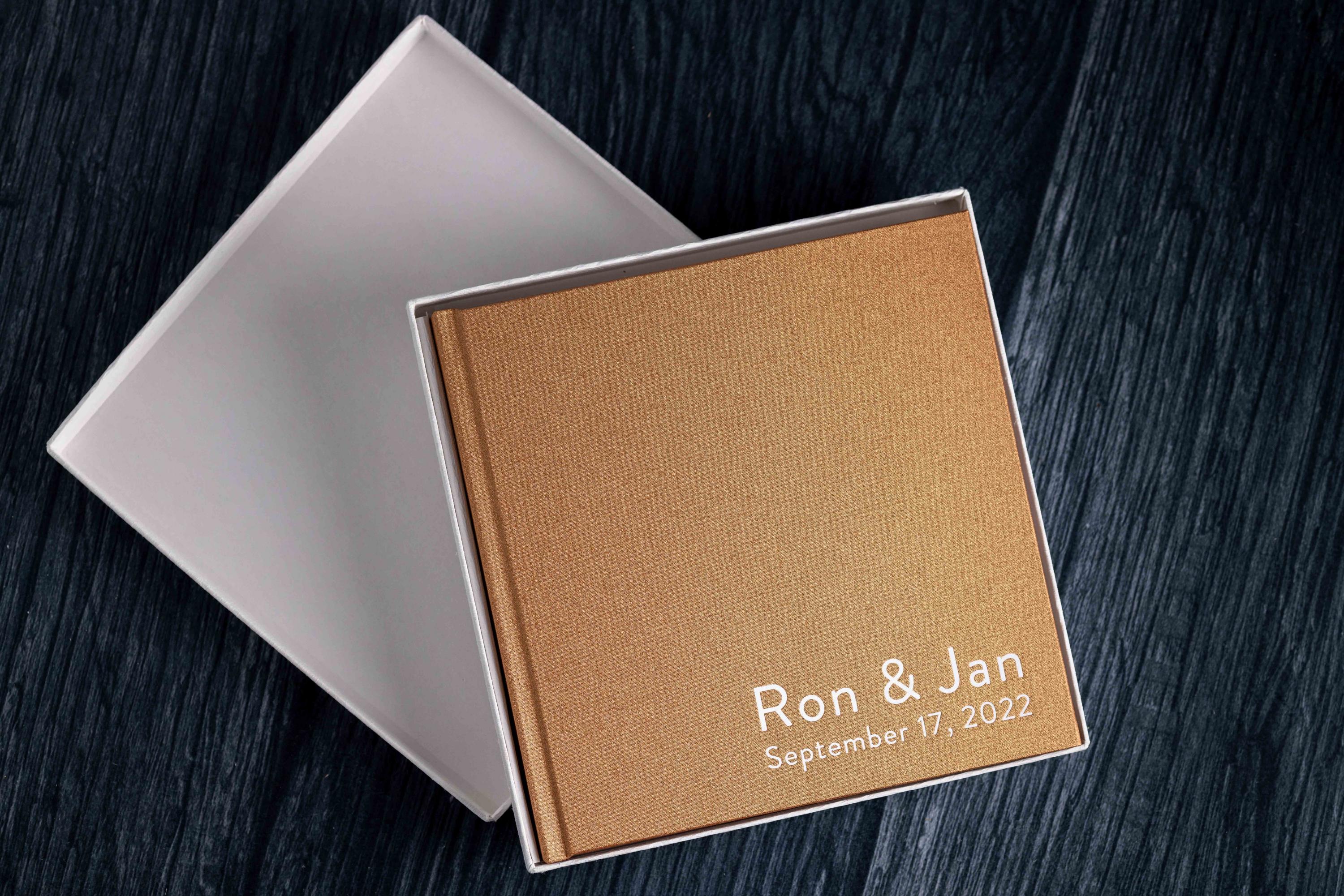 10x10 Copper Sprinkles Book Cloth Album with Custom Debossing | visionart