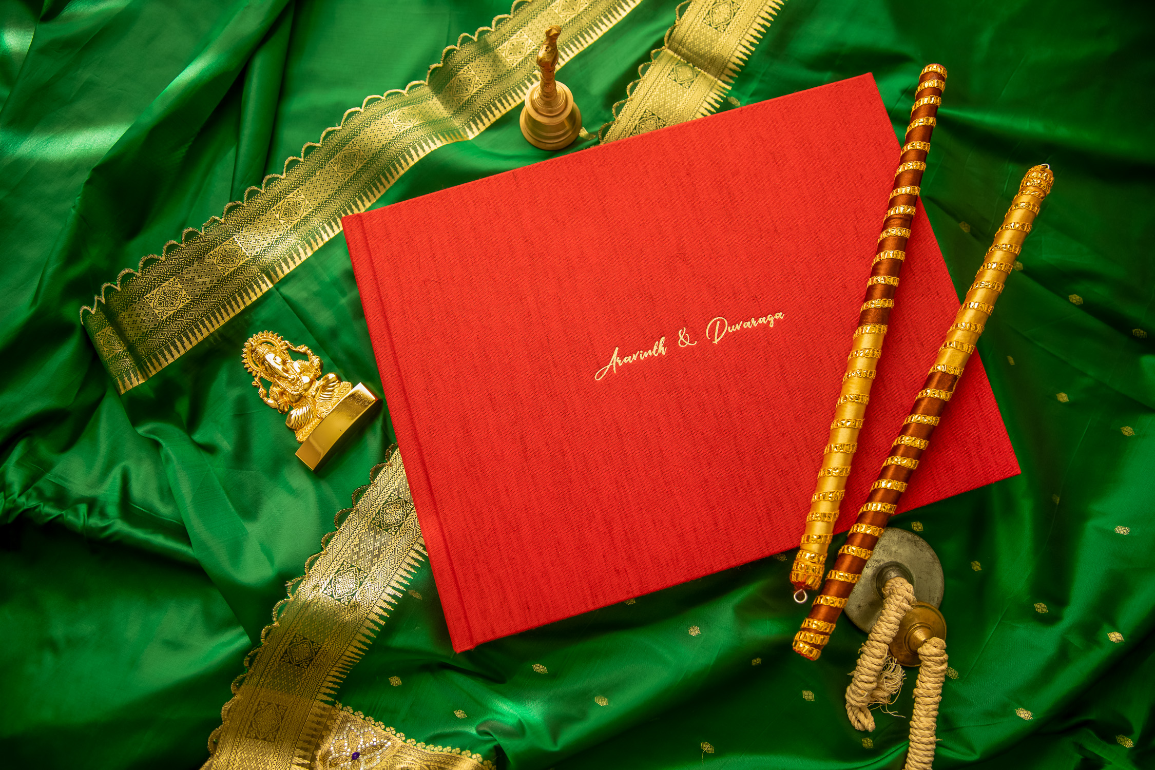 16x12 Horizontal - Canapetta Red Book Cloth - Gold Deboss | visionart