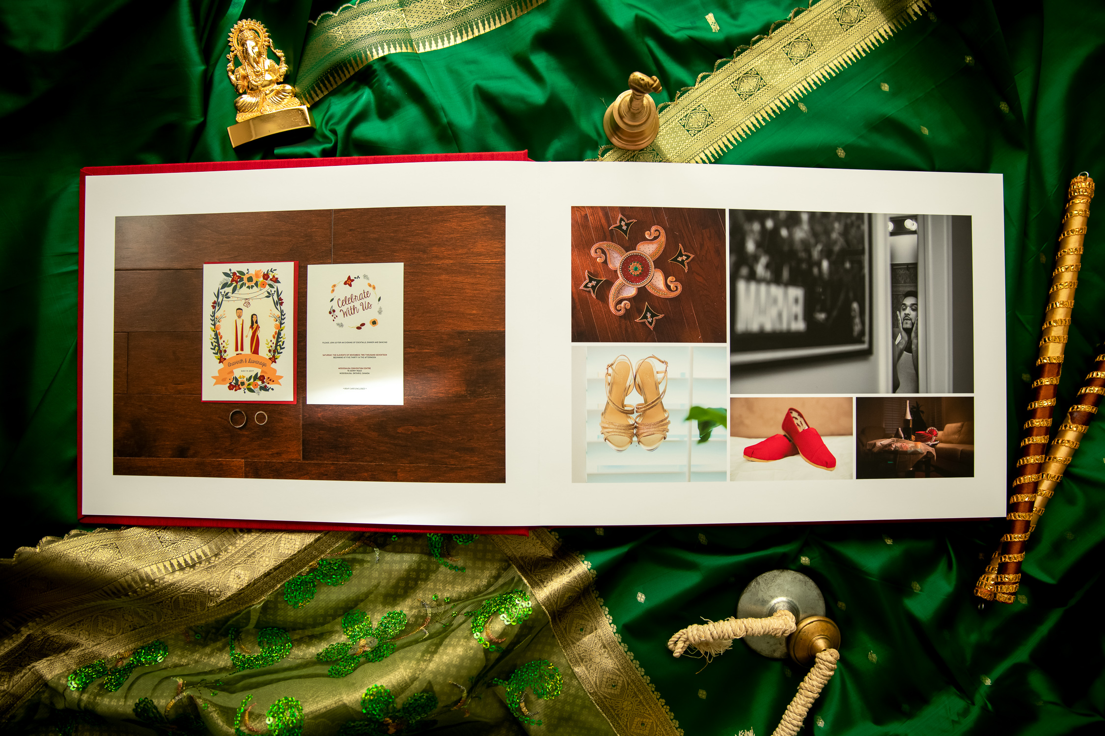 16x12 Horizontal - Canapetta Red Book Cloth - Gold Deboss | visionart