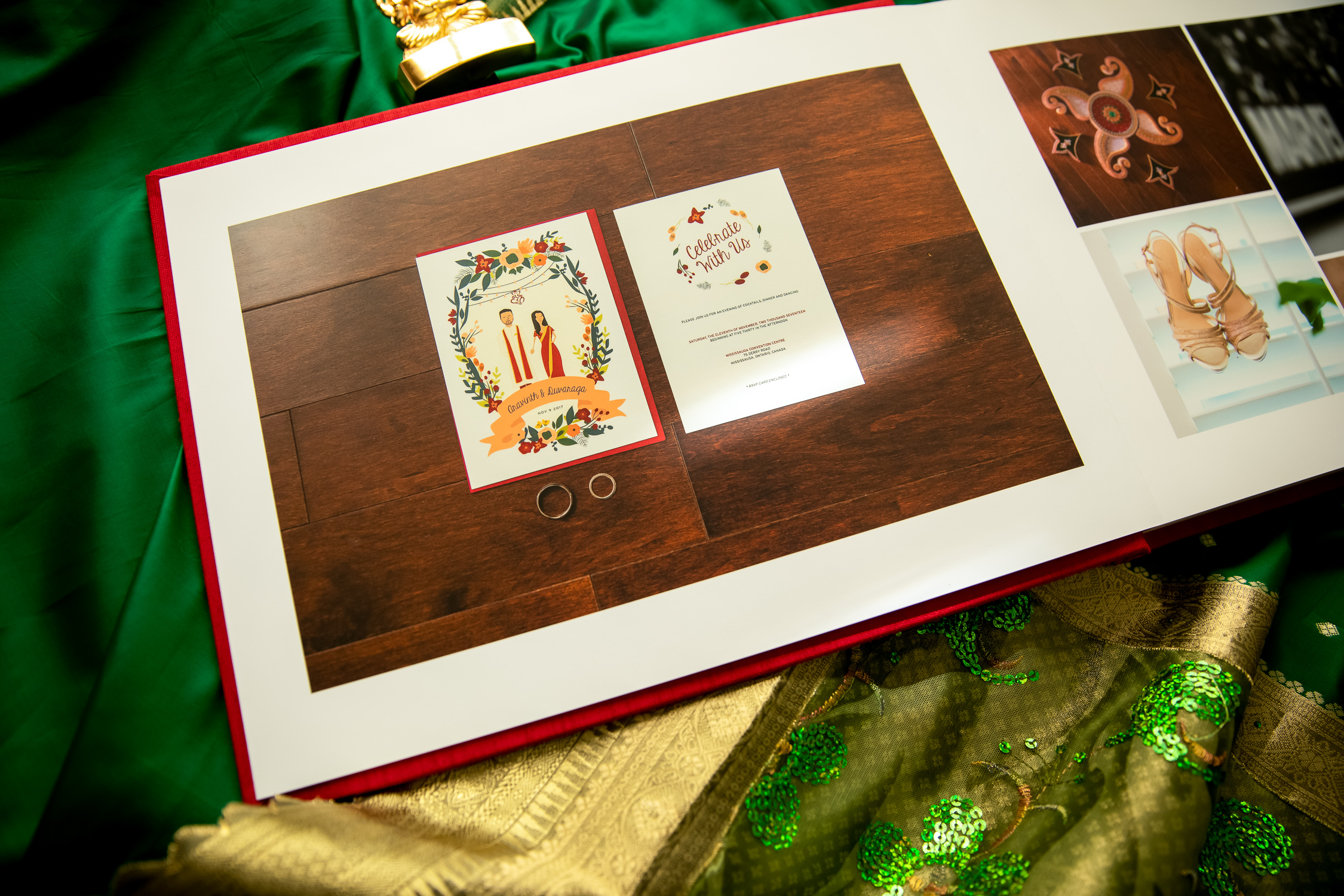 16x12 Horizontal - Canapetta Red Book Cloth - Gold Deboss | visionart