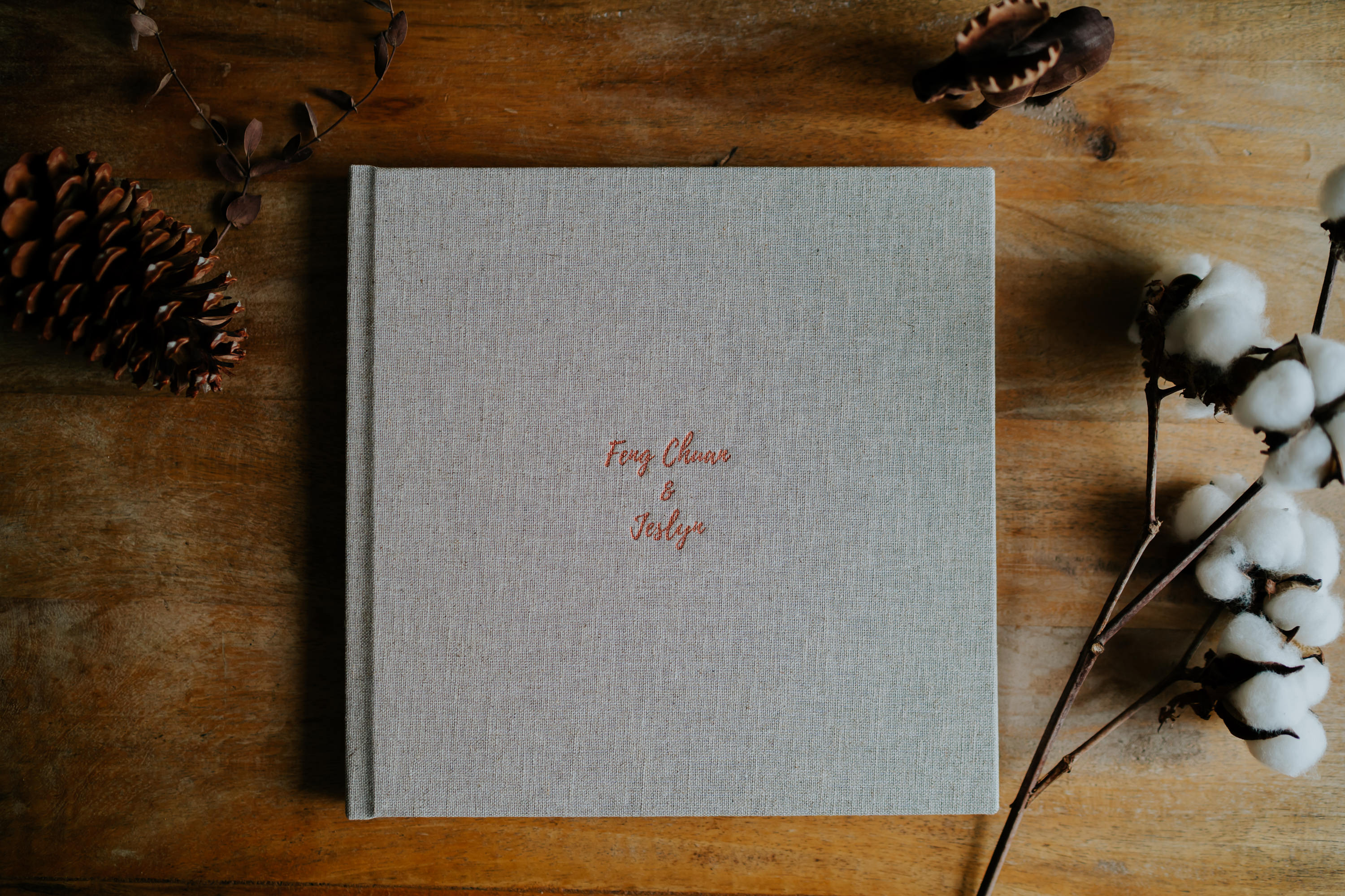 11x11" Original Fine Art Book - Natural Toasted Marshmallow with Rose ...