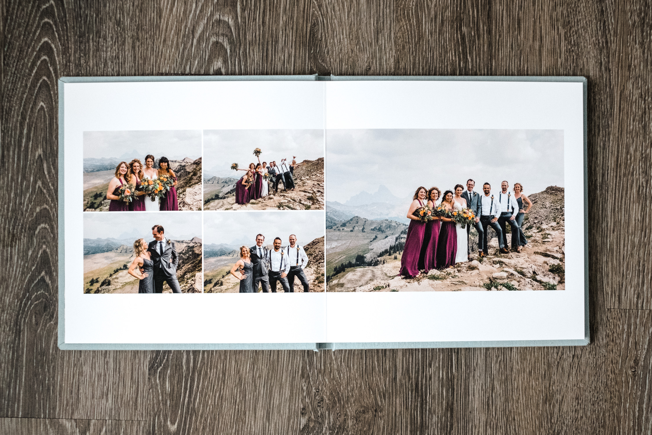 10x10 Jackson Hole Wedding Album - Asahi Soft Blue Gold with Gold ...