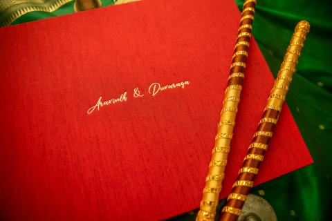 16x12 Horizontal - Canapetta Red Book Cloth - Gold Deboss | visionart