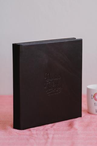 Danica x Tim's Brown Ale with Custom Blind Embossed Calligraphy | visionart