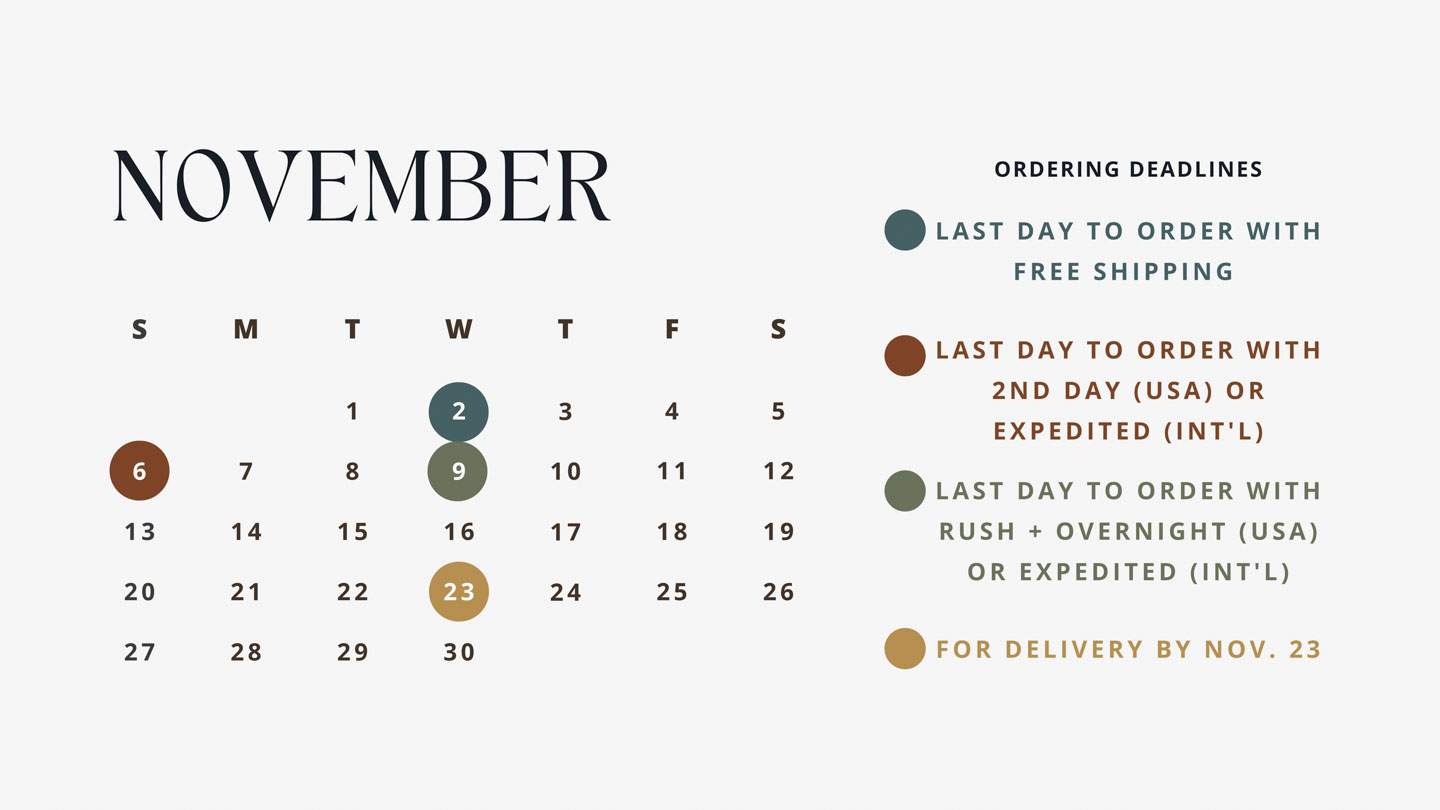 2022 Holiday Deadlines | visionart